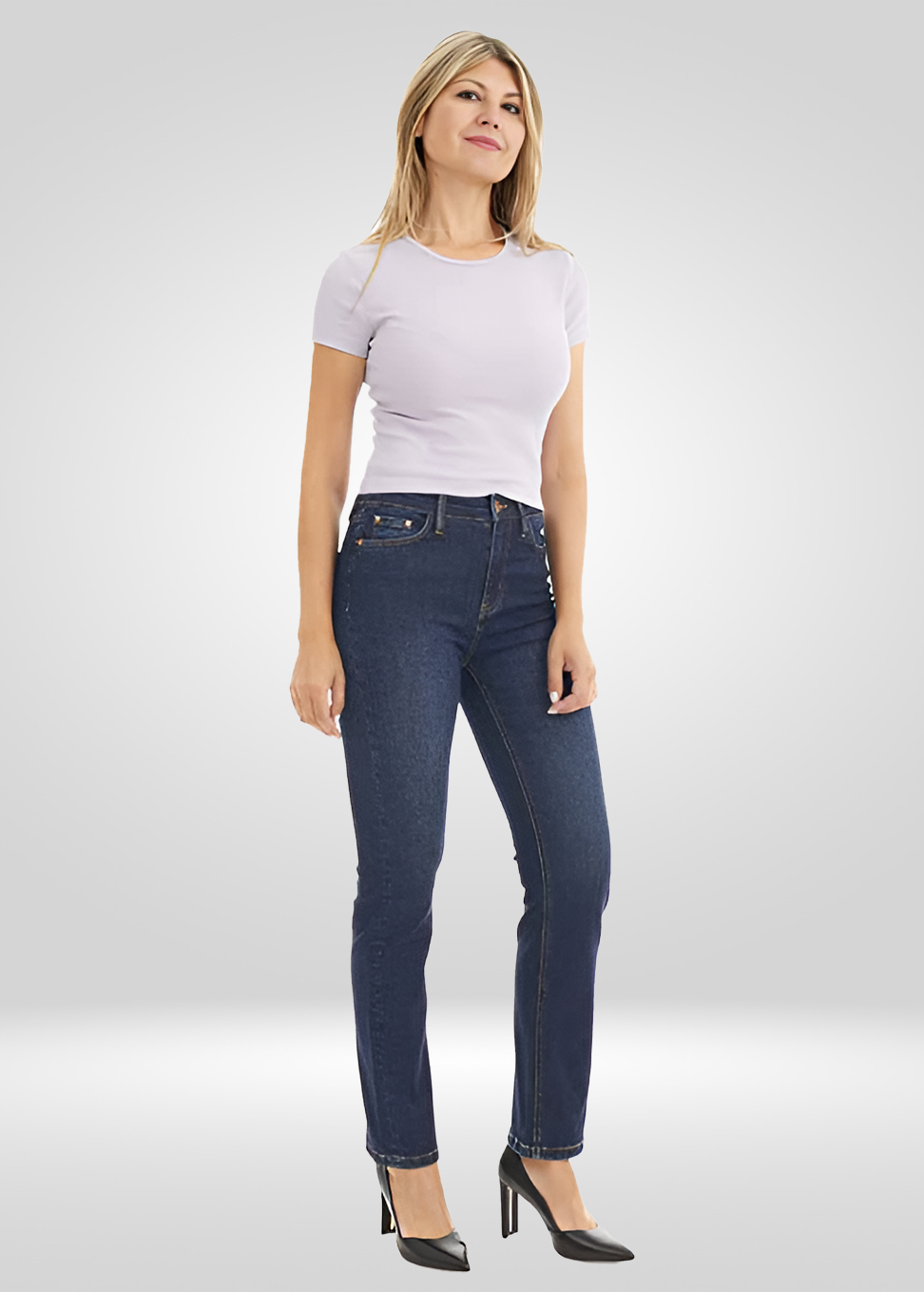 Suko jeans Womens Limitless Stretch Denim High Waist Straight Leg Jean ...